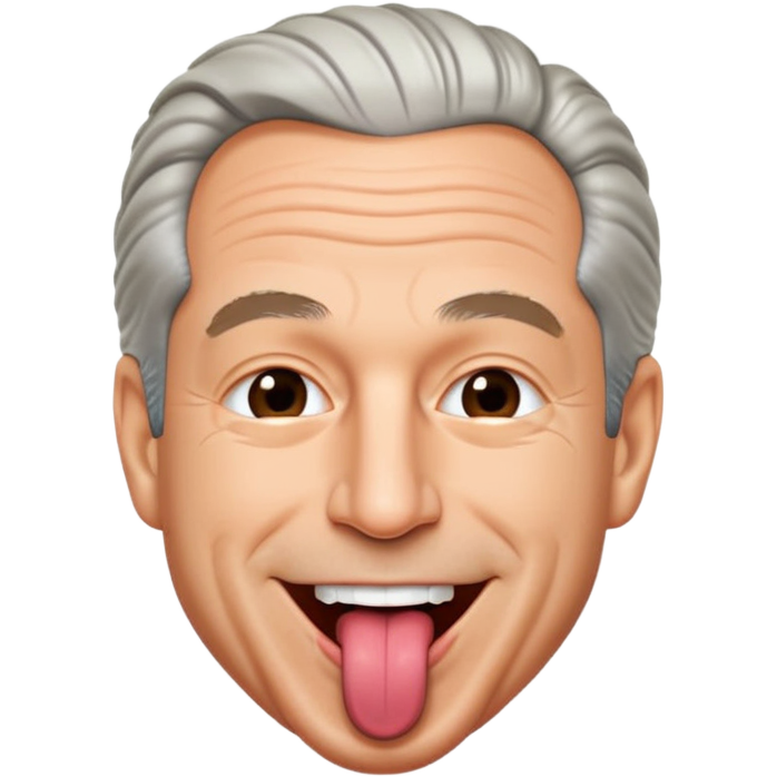 Jeffrey Epstein with tongue out, Twemoji style Sticker