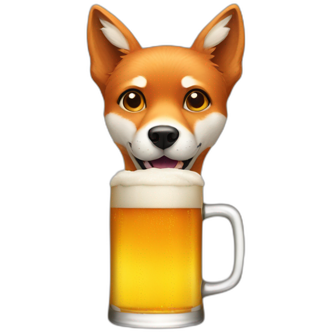 Dog like fox drunk by beer Sticker
