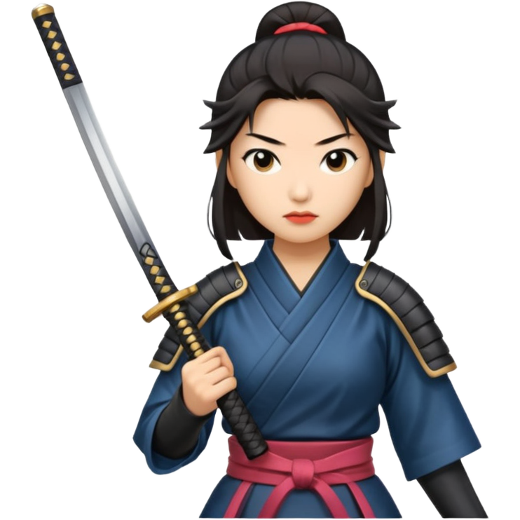 lady samurai holding with katana Sticker
