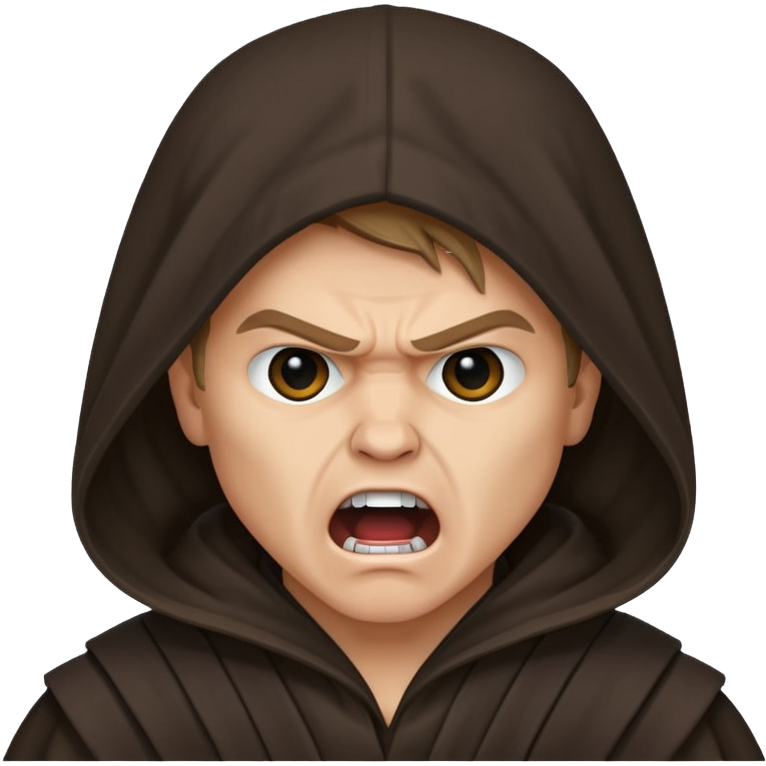 angry screaming anakin skywalker realistic face hooded covering half of ...