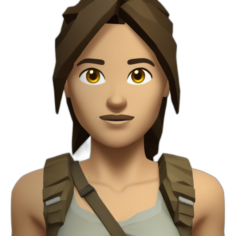 very low poly tomb raider, upper body Sticker