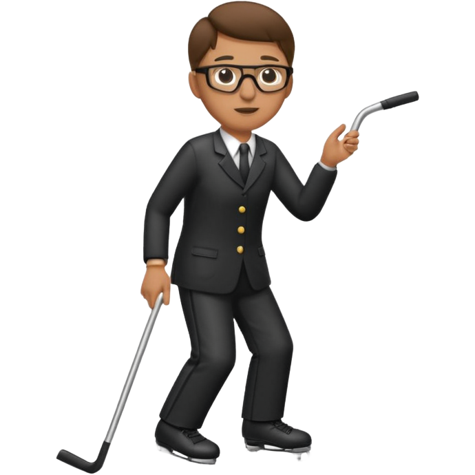 Blind referee skating with a blind person’s cane Sticker