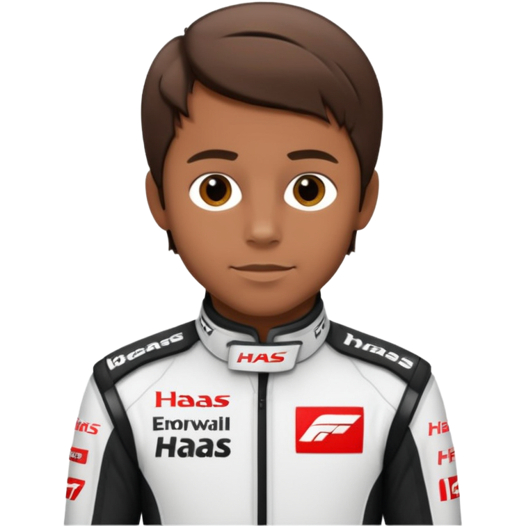 The Formula 1 Driver Oliver Bearman (brown volume hair)in Haas F1 Suit ...