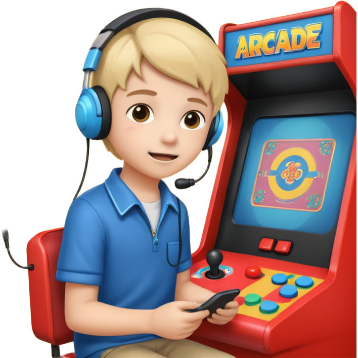 Retro Arcade Kid Sticker