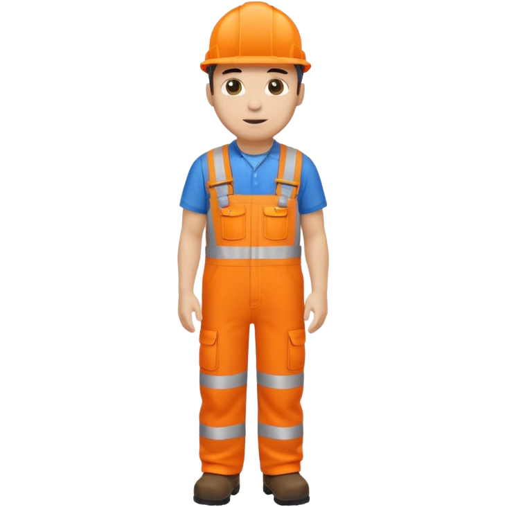 engineer hi-vis orange overalls standing full body Sticker