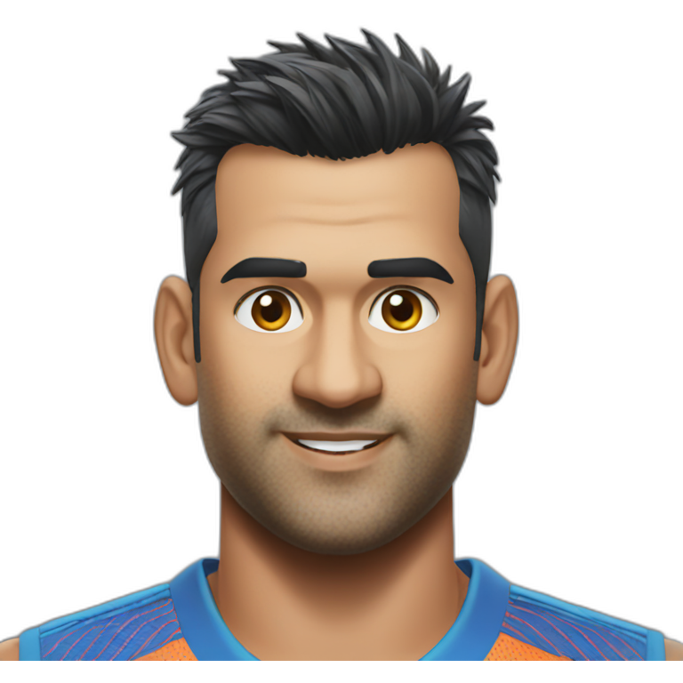 Ms dhoni new hairstyle face Sticker