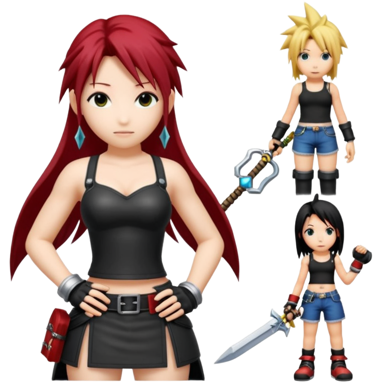 j'aimerai des emotes en lien avec tifa de final fantasy 7 et sora de ...