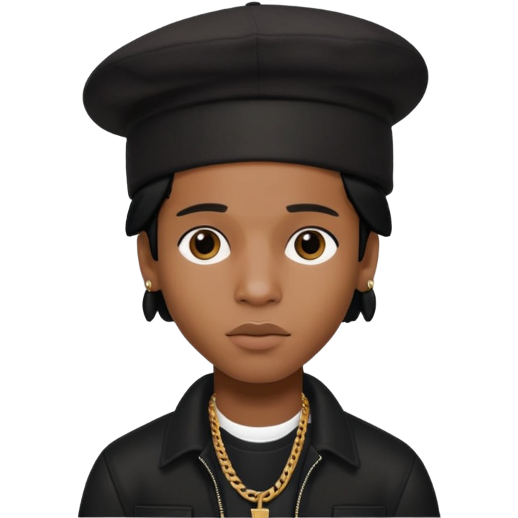 ASAP ROCKY as pretty bratz man with black hat and clothes, black hair ...