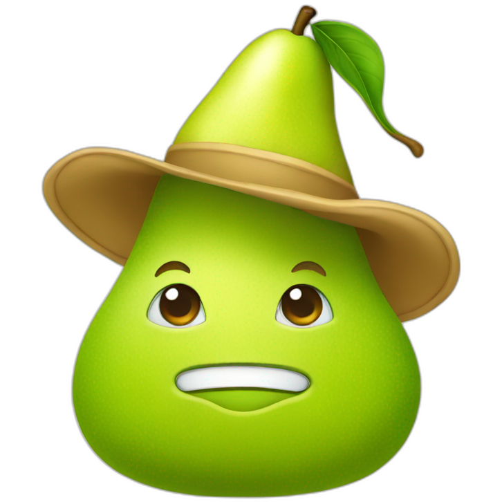 pear with hat Sticker