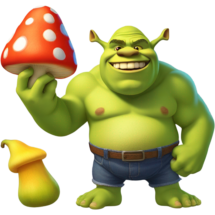 Shrek eating Mario fruit Sticker