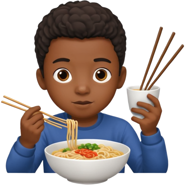 black boy with noodles Sticker