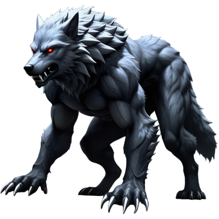 cinematic-noble-fierce-werewolf-full body on all fours-emoji, poised ...