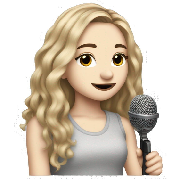 sabrina carpenter with a microphone Sticker