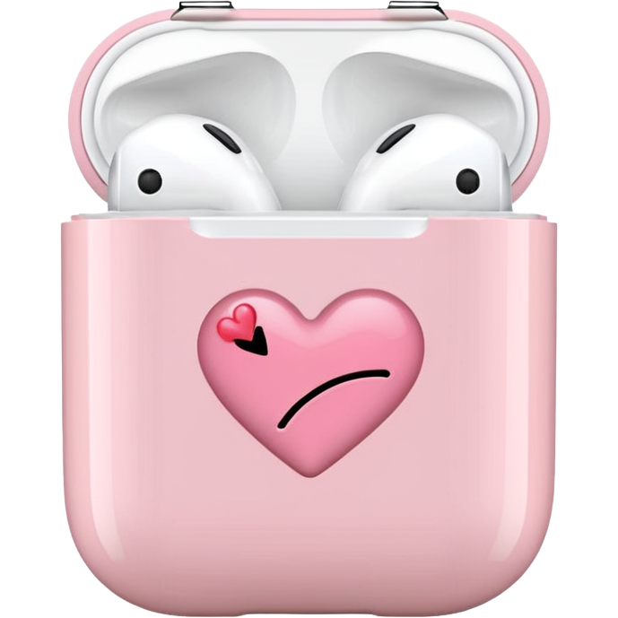 Light pink AirPods case with a kiss mark Sticker