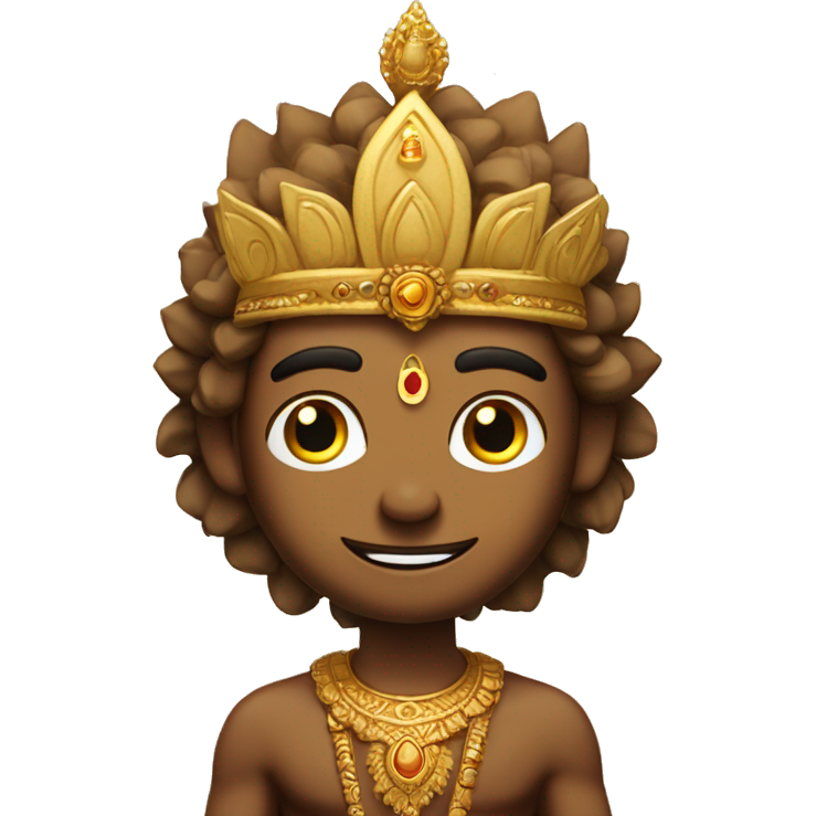 Lord Vishnu in brown skin wearing indian gold crown Sticker
