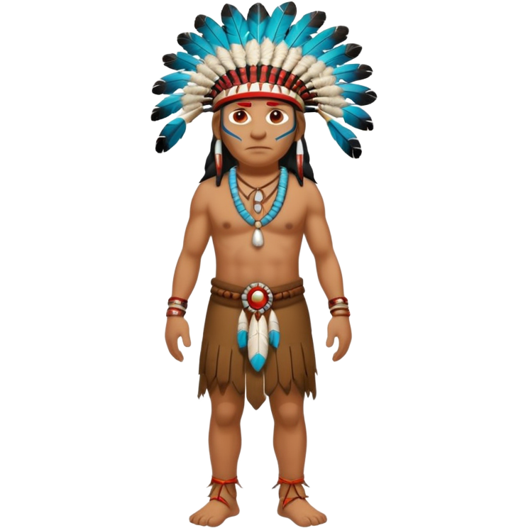 The full body of A native American Indian chief from the 1800s Sticker