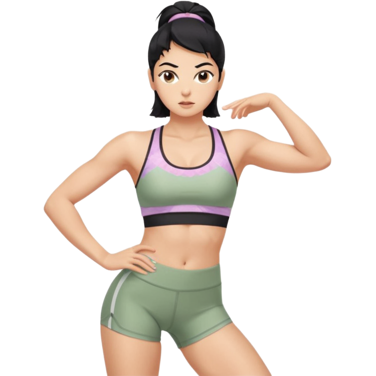 Athletic woman mid upper-body stretch, lean toned physique, defined ...