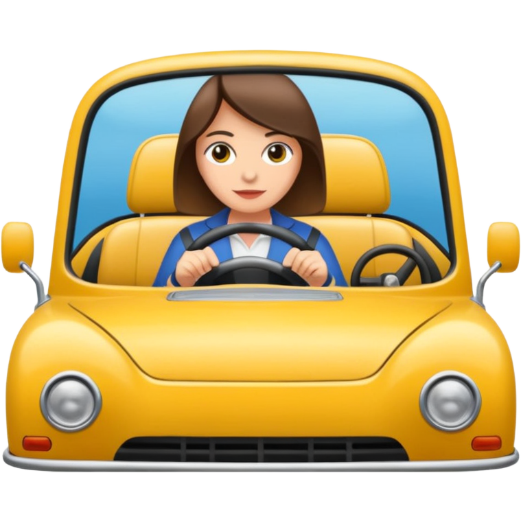 Crea un emoji con fondo transparente en PNG de una persona manejando un ...