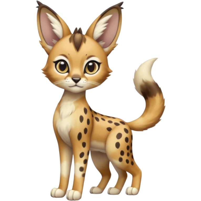 Big-eared big-eyed cute realistic animalistic feral digitigrade 4 ...