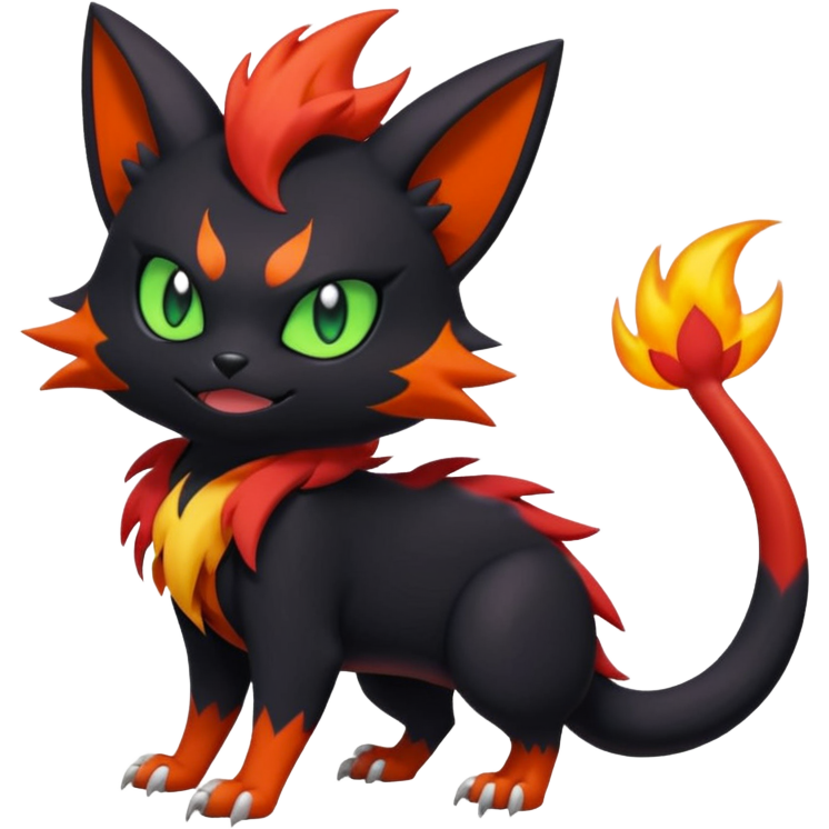 Noibat-Nargacuga-Litten-Torracat-fusion-Fakemon-Pokémon-creature Sticker