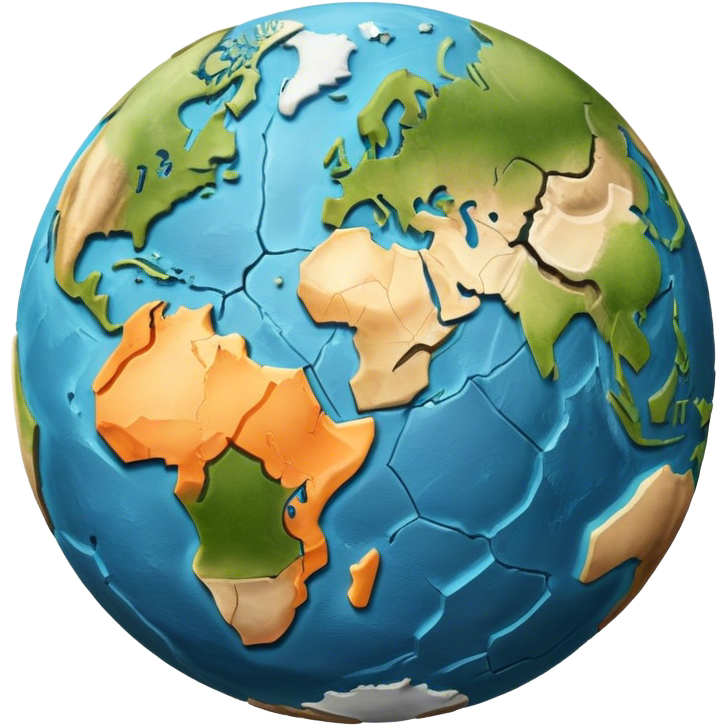 Planet Earth with old tectonic plates Sticker