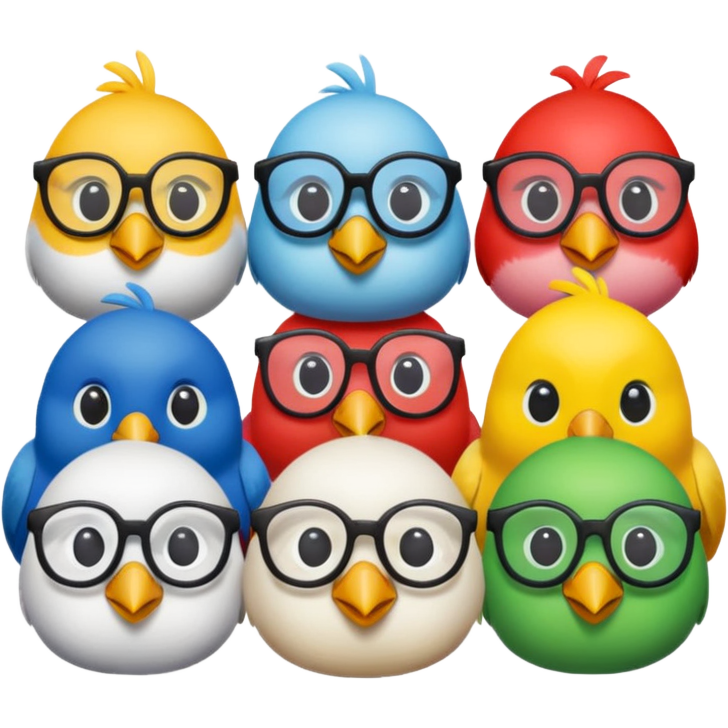 Create a Emoji in which birds are together coding birds should have a ...