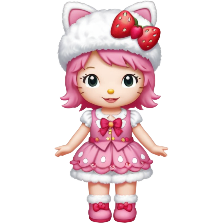 hello kitty strawberry shortcake full body Sticker