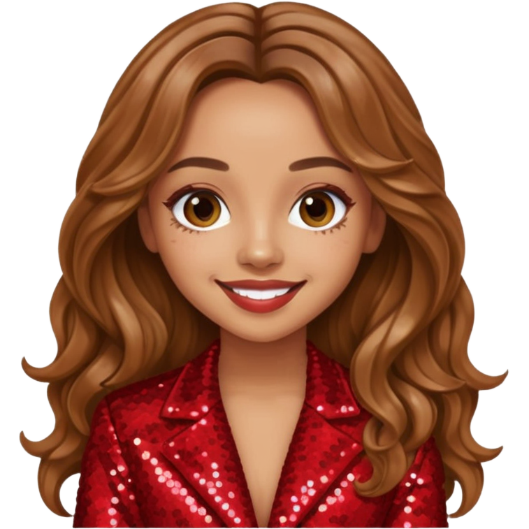 Jade Thirlwall from Little Mix with long light brown hair, red sequin ...