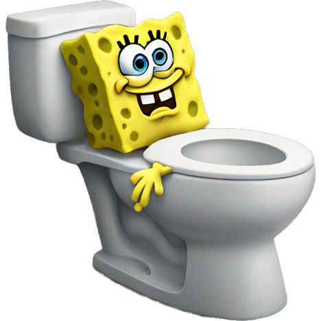 SpongeBob on the toilet Sticker