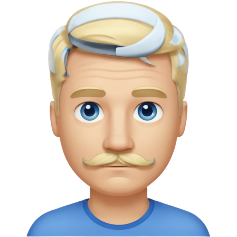 normal emoji 👨🏼 white guy with blond hair, mustache, and blue eyes. No ...