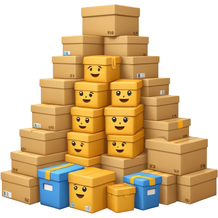 Generate a realistic emoji-style of a overfilled storage room where the ...