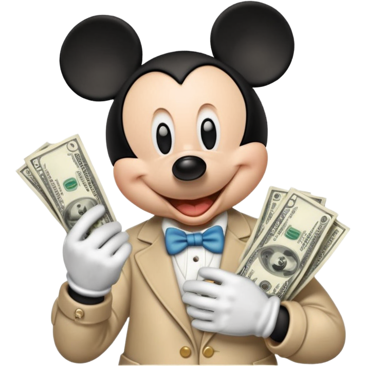 mickey mouse with cash Sticker