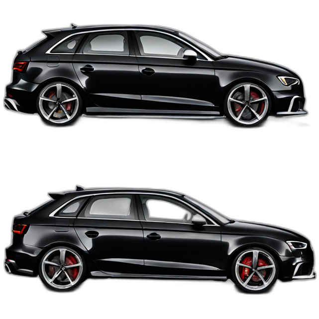 Audi rs3 black facelift low side view Sticker
