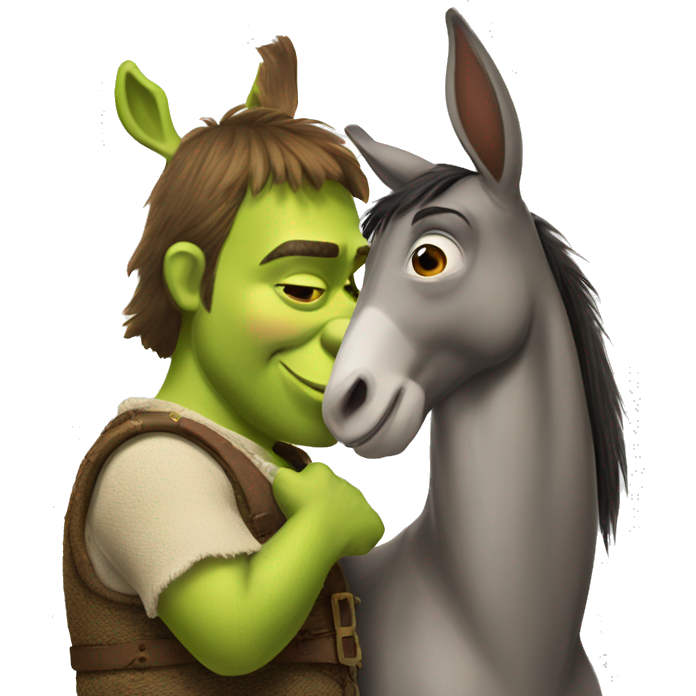 shrek kissing donkey Sticker