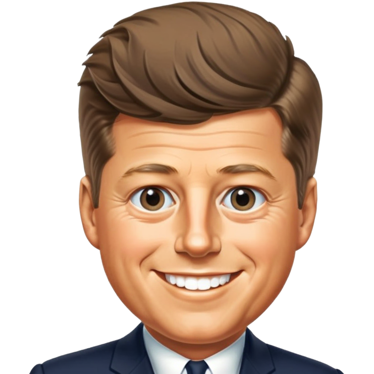 John F Kennedy, 35th president of the United States, with his iconic ...