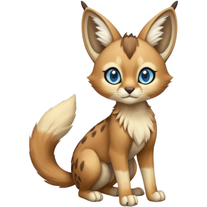 Big-eared big-eyed cute realistic animalistic feral digitigrade 4 ...