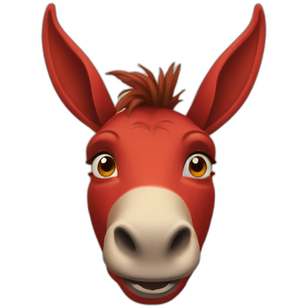 Red donkey from shrek with face tattoo Sticker