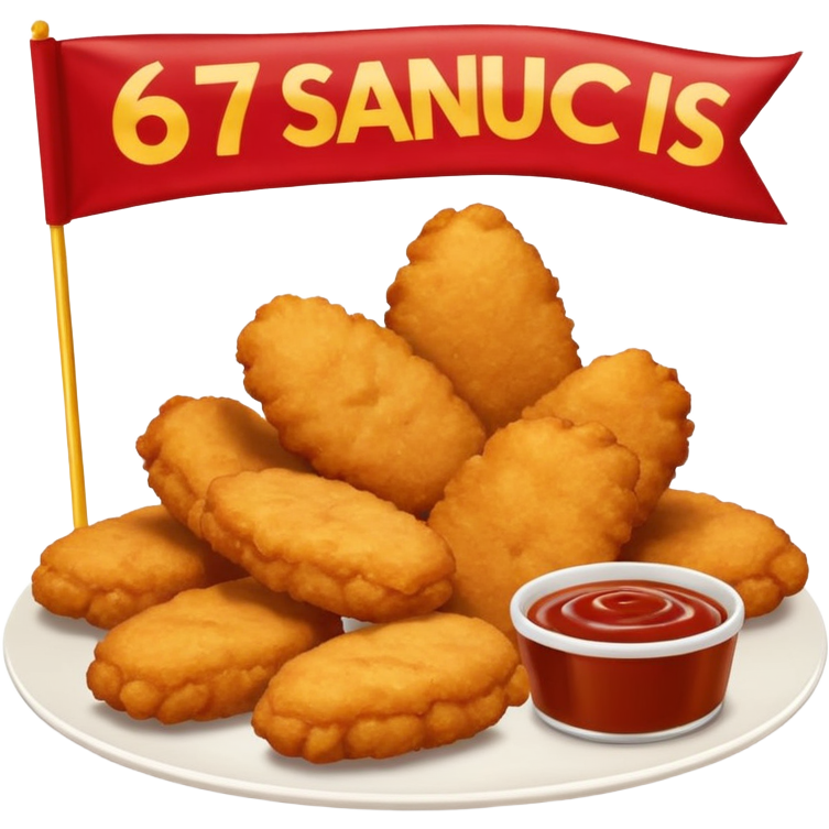 Chicken nuggets coming to life and doing 67 Sticker