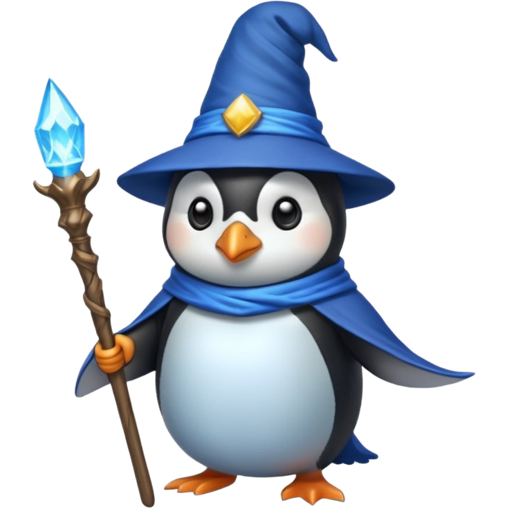 Penguin Wizard Sticker