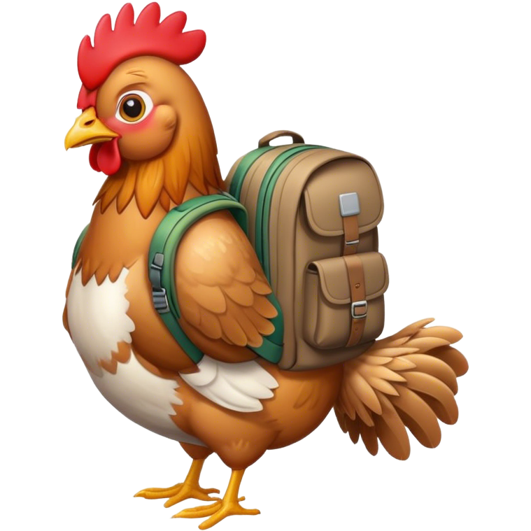 Huhn mit Rucksack Sticker