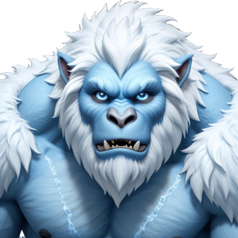 Cinematic Realistic WoW Yeti Portrait, depicted as a majestic, colossal ...