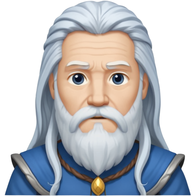 Odin, Wisdom God from Norse Mythology with long white hair, blue and ...