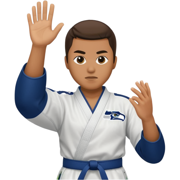 Karate Emoji with Seattle Seahawks Sticker