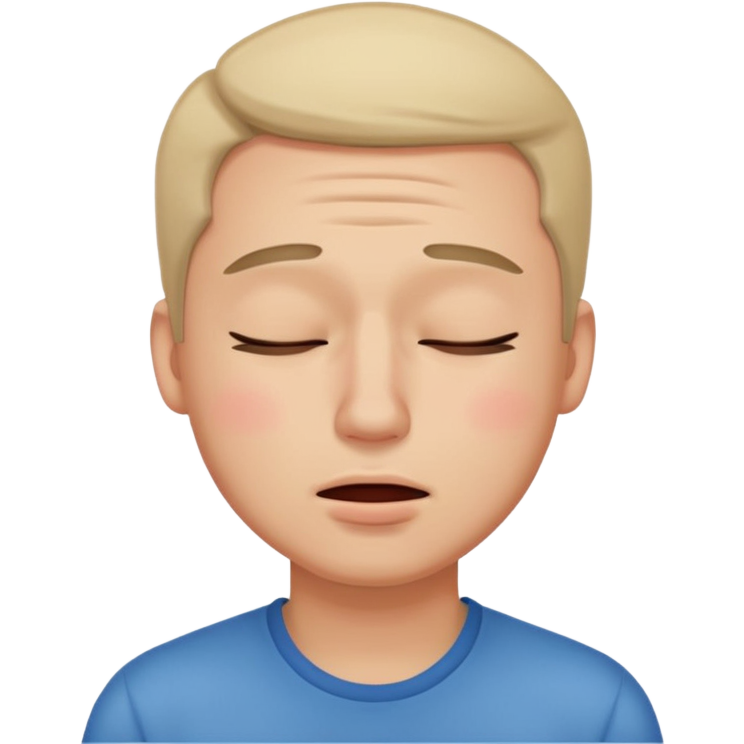 normal blushing emoji man closing eyes in embarrassment Sticker