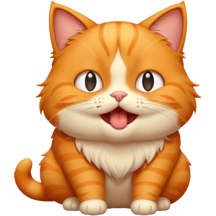 Cute, sleepy orange cat emoji for Discord, droopy eyes, tiny yawn ...