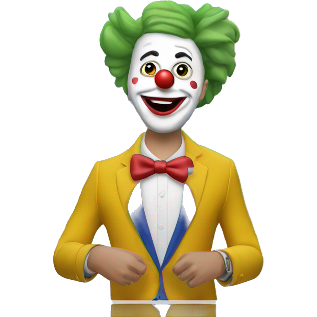 Create an image of an ABC News reporter dressed as a silly clown in a ...