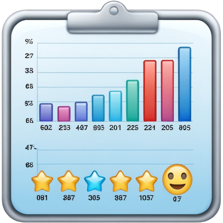 ios style emoji for report sheet consisting graph/ charts with sparkle ...
