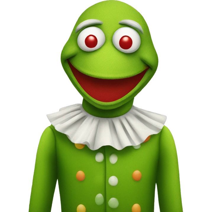 Kermit with clown makeup Sticker