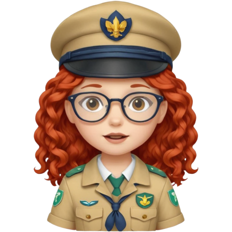 scout girl baby with uniform including the hat, little with glassess ...