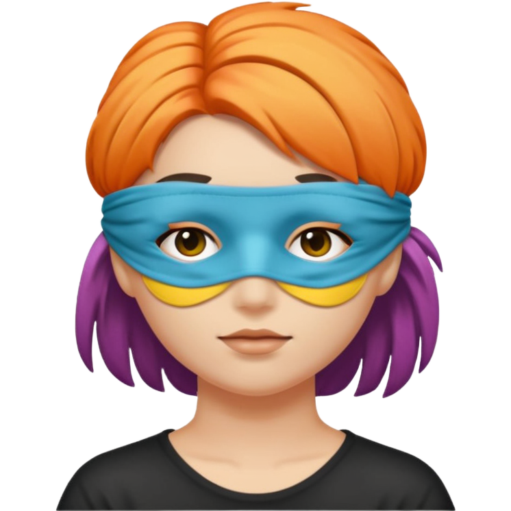 Blindfold person with different colors of hair. No trusting games with ...